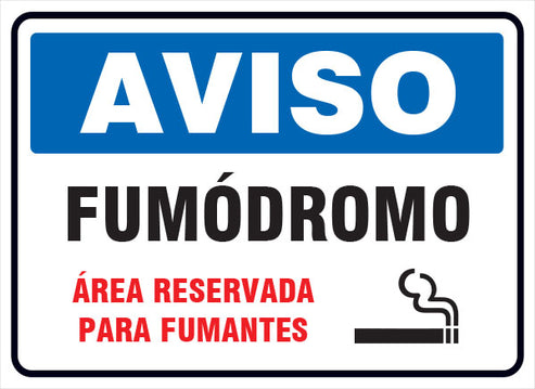 Aviso - Fumódromo Área Reservada para Fumantes